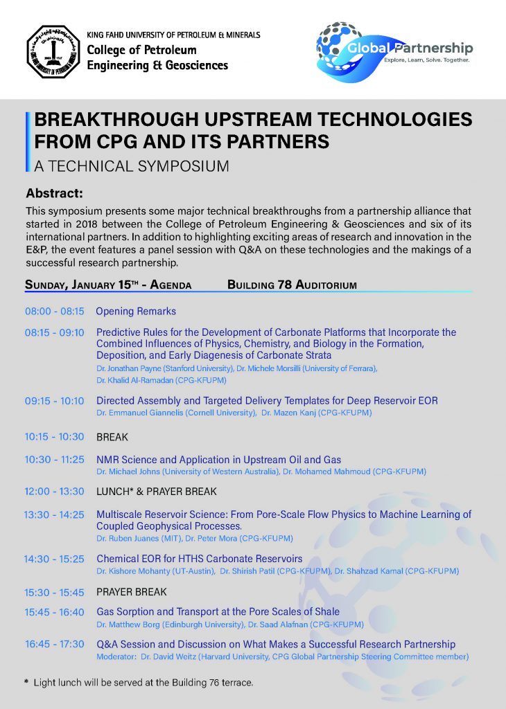 Technical Symposium – Breakthrough Upstream Technologies from CPG and its Partners – CPG